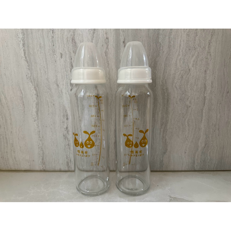 植英房 黃色小鴨 一般孔徑 玻璃奶瓶 240ml /140ml | 蝦皮購物