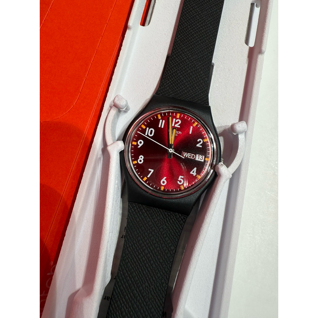 【SWATCH】Gent 原創 手錶 瑞士錶 SIR RED (34mm) 男錶 女錶 SO28B704 | 蝦皮購物
