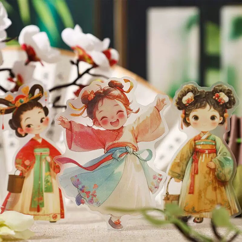 《KATE‘s》[貼紙包]悅真 瑤池幼主 PET貼紙 霧面PVC 8枚/包 大貼紙 6款選 古風 小姑娘 人物 ZABC | 蝦皮購物