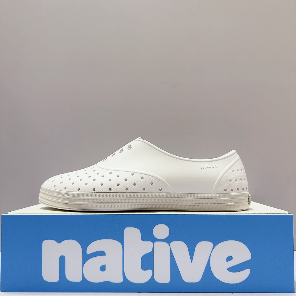 NATIVE JERICHO 25年新款 灰色後跟 女生 修身款 全白 防水 雨鞋 洞洞鞋 F00002601999 | 蝦皮購物
