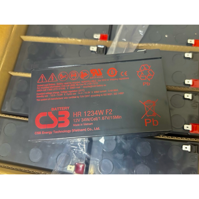 全台最便宜全新品 CSB 1234W HR1234W 12V34W 12V9Ah 長壽高率 不斷電系統UPS 工程燈具 | 蝦皮購物