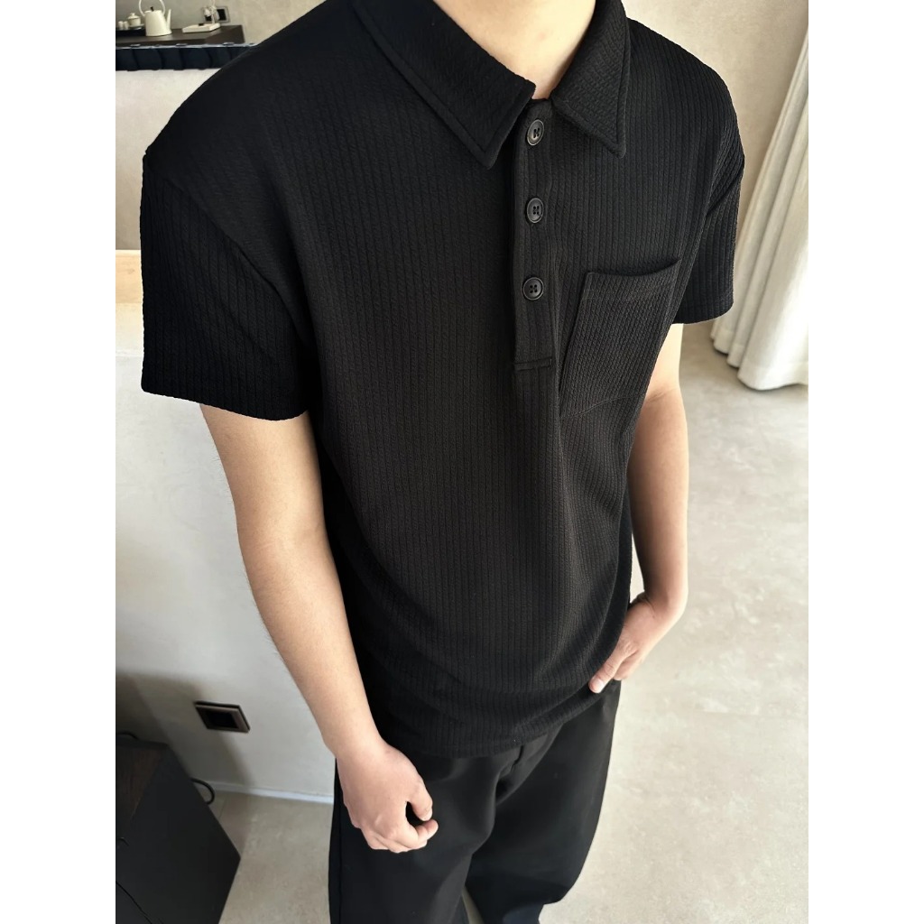 ☆LimeLight☆ EME 鬆弛 老錢風 蜂巢坑條肌理 抗皺純色休閒通勤POLO短袖 廣州連線 EM-006 | 蝦皮購物