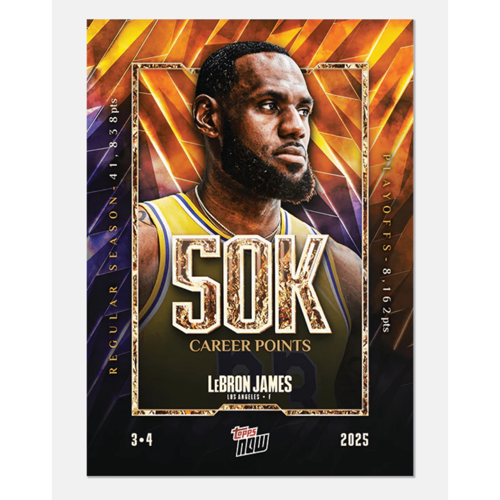 即將到貨 LeBron James 2025 Topps NOW Basketball Card 12 5萬分紀念卡 | 蝦皮購物