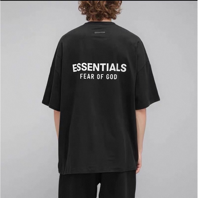 全新Essentials 25ss 背後Logo短袖 黑色XS S M L | 蝦皮購物