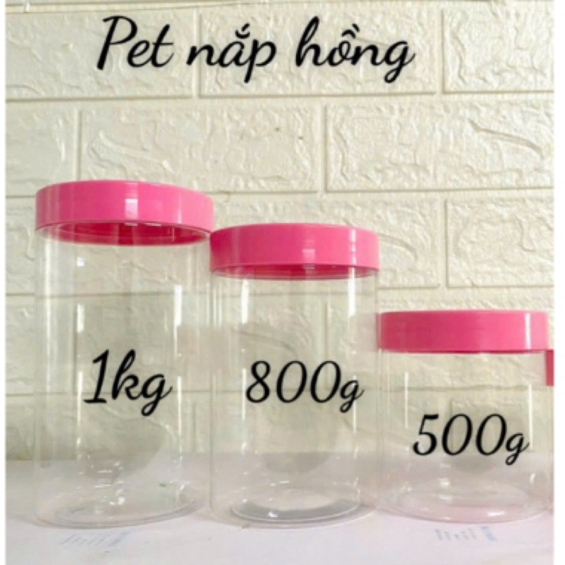hủ nhựa trong nắp hồng (1kg, 800g ,500g) | 蝦皮購物