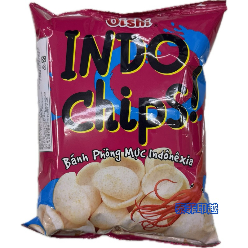 {泰菲印越} 越南 Oishi 魷魚風味餅乾 魚餅 INDO CHIPS 34g | 蝦皮購物