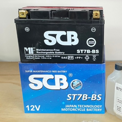 現貨 SCB 電瓶 機車電瓶 SCB 7號 電瓶 SCB 7B-BS 機車用電池 7號大顆 STX7B-BS 機車電池 | 蝦皮購物