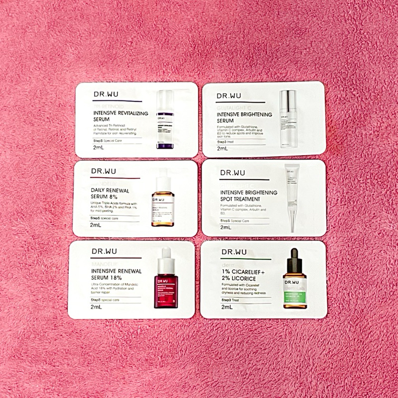 Dr wu 達爾膚 玻尿酸 保濕 煥膚 A醇 杏仁酸 積雪草 B5 早c晚a 維他命c 精華液 小樣試用包 2ml | 蝦皮購物