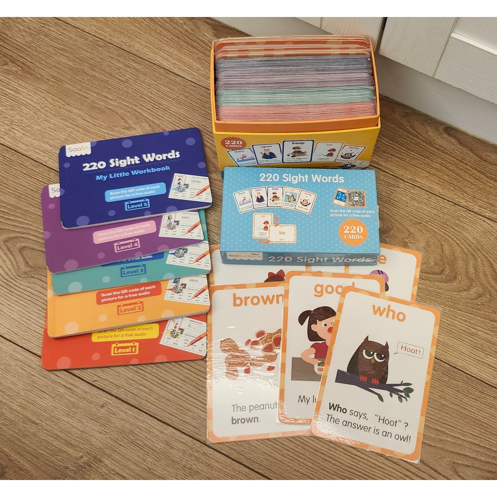 【全套字卡有護貝】小達人點讀-Saalin莎林220高頻單詞卡/自然拼讀phonics/sight words | 蝦皮購物