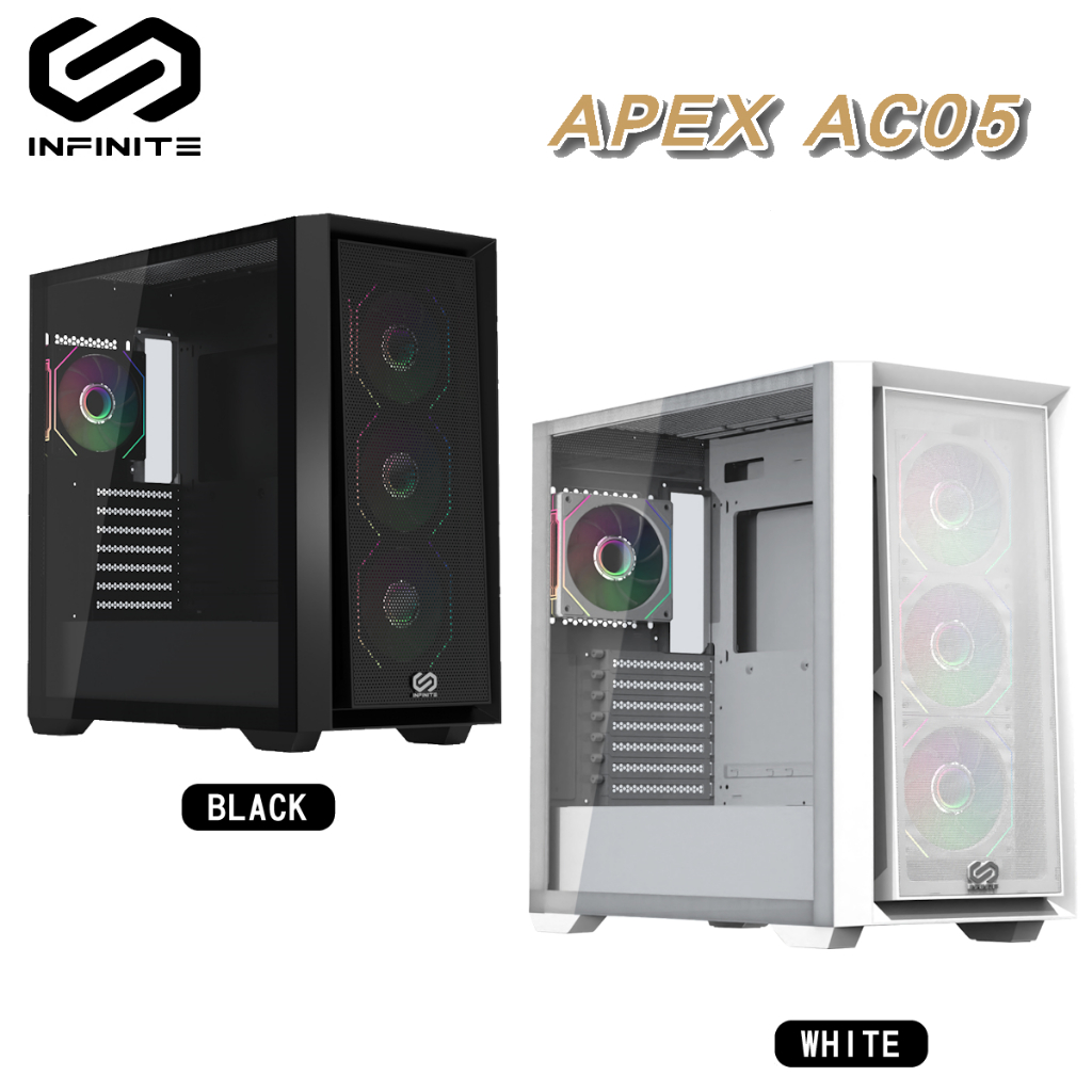 【免運熱銷】INFINITE APEX AC05 BLACK E-ATX 電腦機殼 黑色/白色 | 蝦皮購物