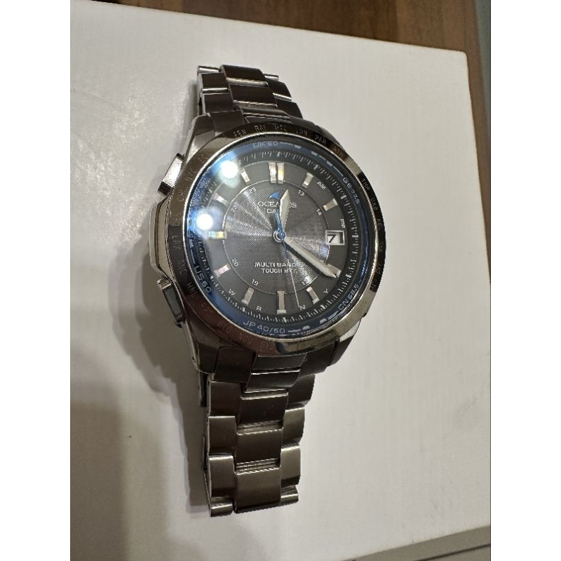 Casio Oceanus 海洋 OCW-T100 鈦合金太陽能6局電波 日本製 | 蝦皮購物