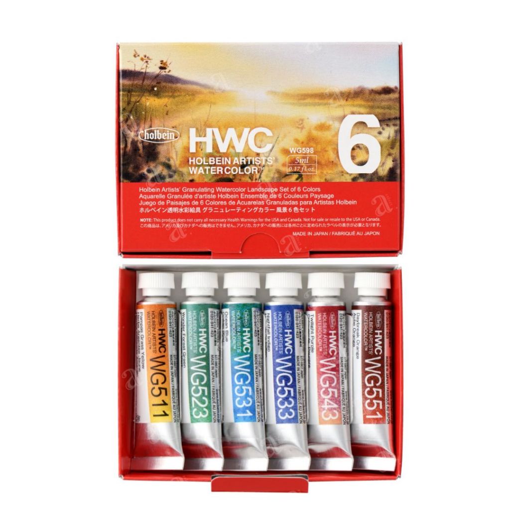 A Select 日本holbein好賓 專家透明水彩顏料 沉澱分離色 花鳥風月6色 24色盒裝 5ml 共五款 蝦皮購物