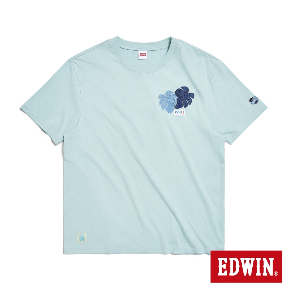 EDWIN 男款 BLUE TRIP 寬版龜背芋短袖T恤(水藍色) | 蝦皮購物