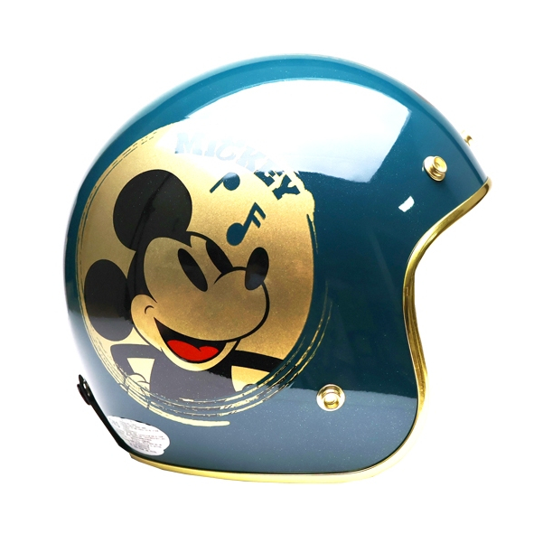 EVO CA-309 CA-310 安全帽 精裝版 復古金米奇 復古綠 金邊邊條 迪士尼 復古帽 金屬插扣 半拆洗 半罩 | 蝦皮購物