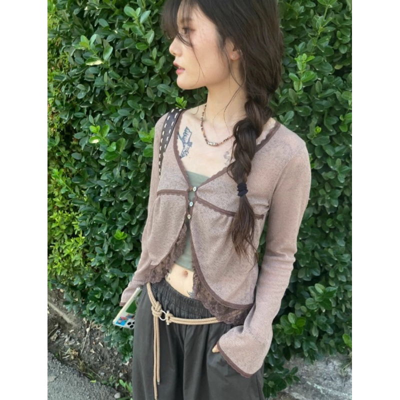 Midori.Studio/韓系復古拼接外搭薄外套/現貨 | 蝦皮購物