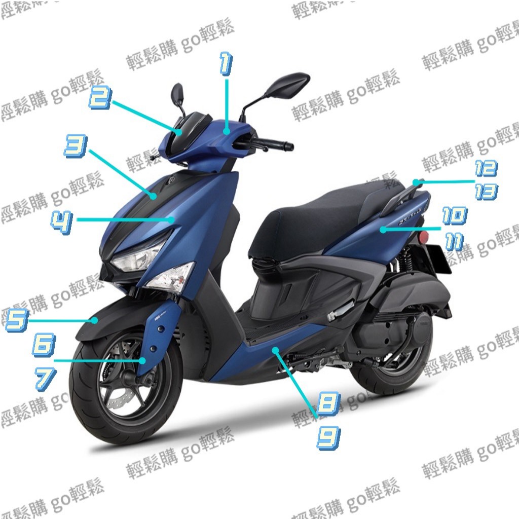 原廠車殼 山葉原廠 新勁戰 六代戰 車殼 整流罩 擋風板 側條 側蓋 前土除 後扶手 盾牌 H殼 內箱 B8R | 蝦皮購物