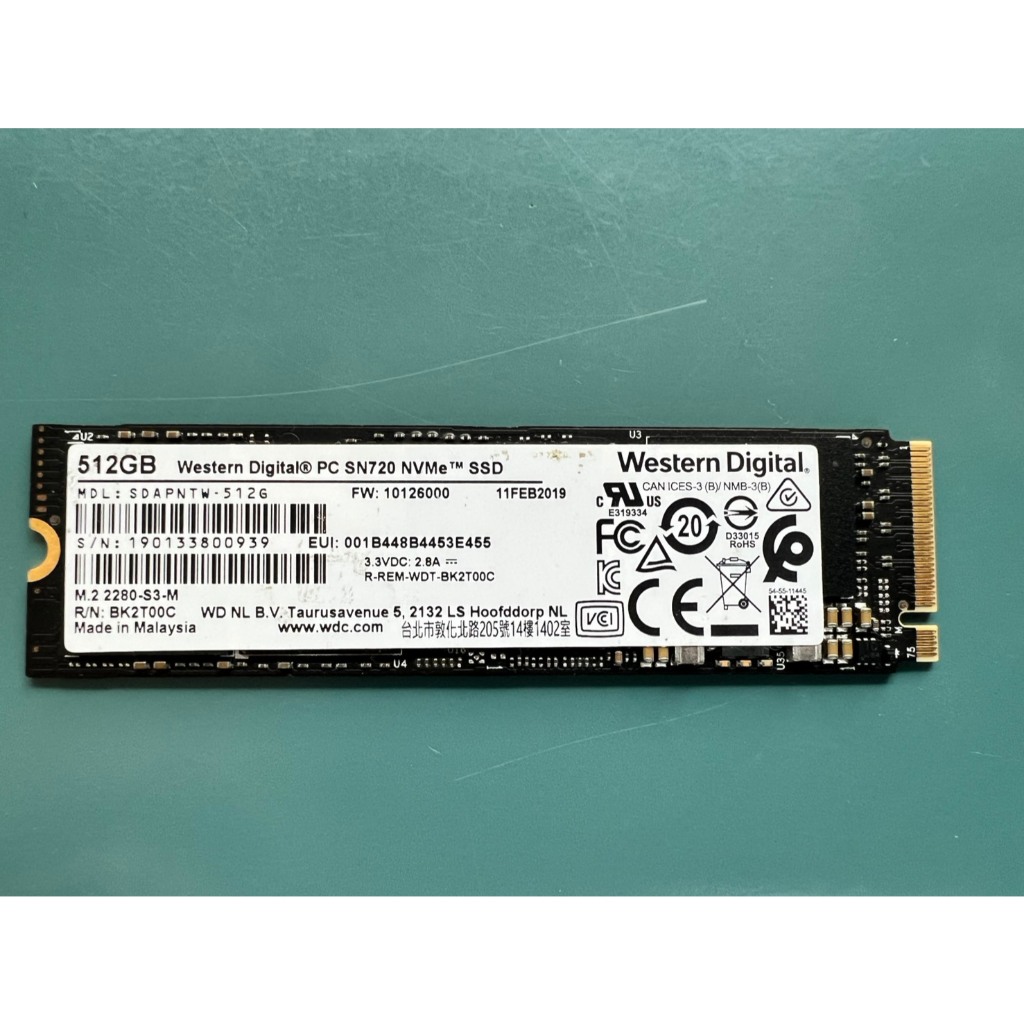 【WD】SSD PC SN720 512GB(拆機良品) | 蝦皮購物