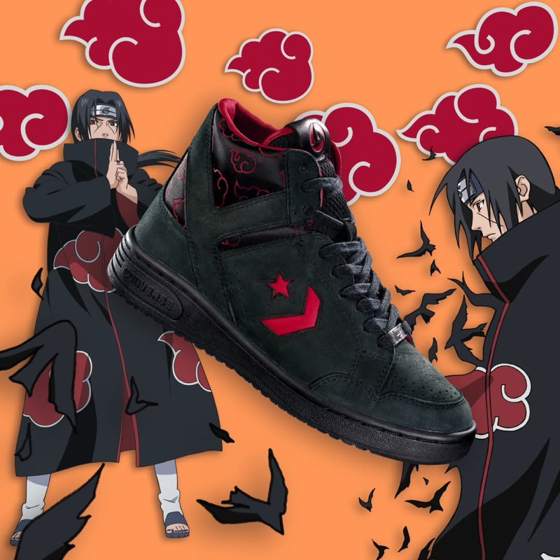 Naruto x Converse WEAPON Itachi 火影忍者聯名 鼬 帆布鞋 男款 黑色 A14835C | 蝦皮購物