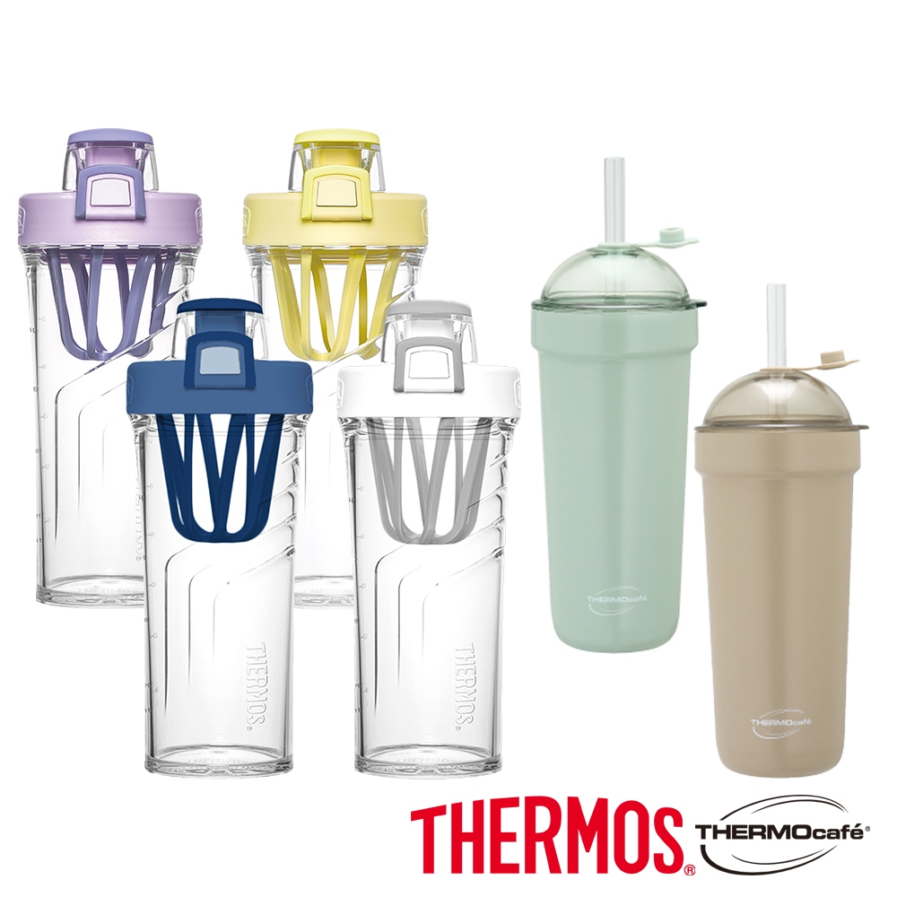 【THERMOS膳魔師】搖搖杯710ml+【THERMOcafe' 凱菲】吸管保溫杯(TP4086+TCBT)(組合) | 蝦皮購物