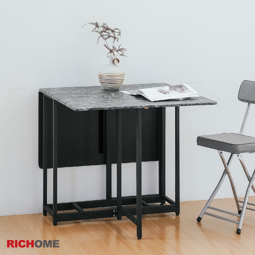 【台製免組裝】RICHOME 福利品 DS-091 柏蒂大理石紋 折合桌 餐桌 摺疊桌 折疊 辦公桌 工作桌 餐廳 收納 | 蝦皮購物