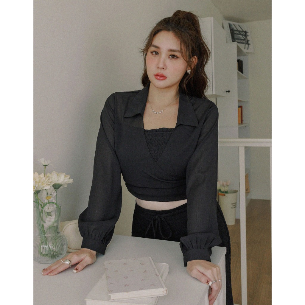 AIR SPACE PLUS 2WAY涼感雪紡綁帶套裝(附胸墊)(黑/黃) 女裝 現貨 大尺碼 中大尺碼 | 蝦皮購物