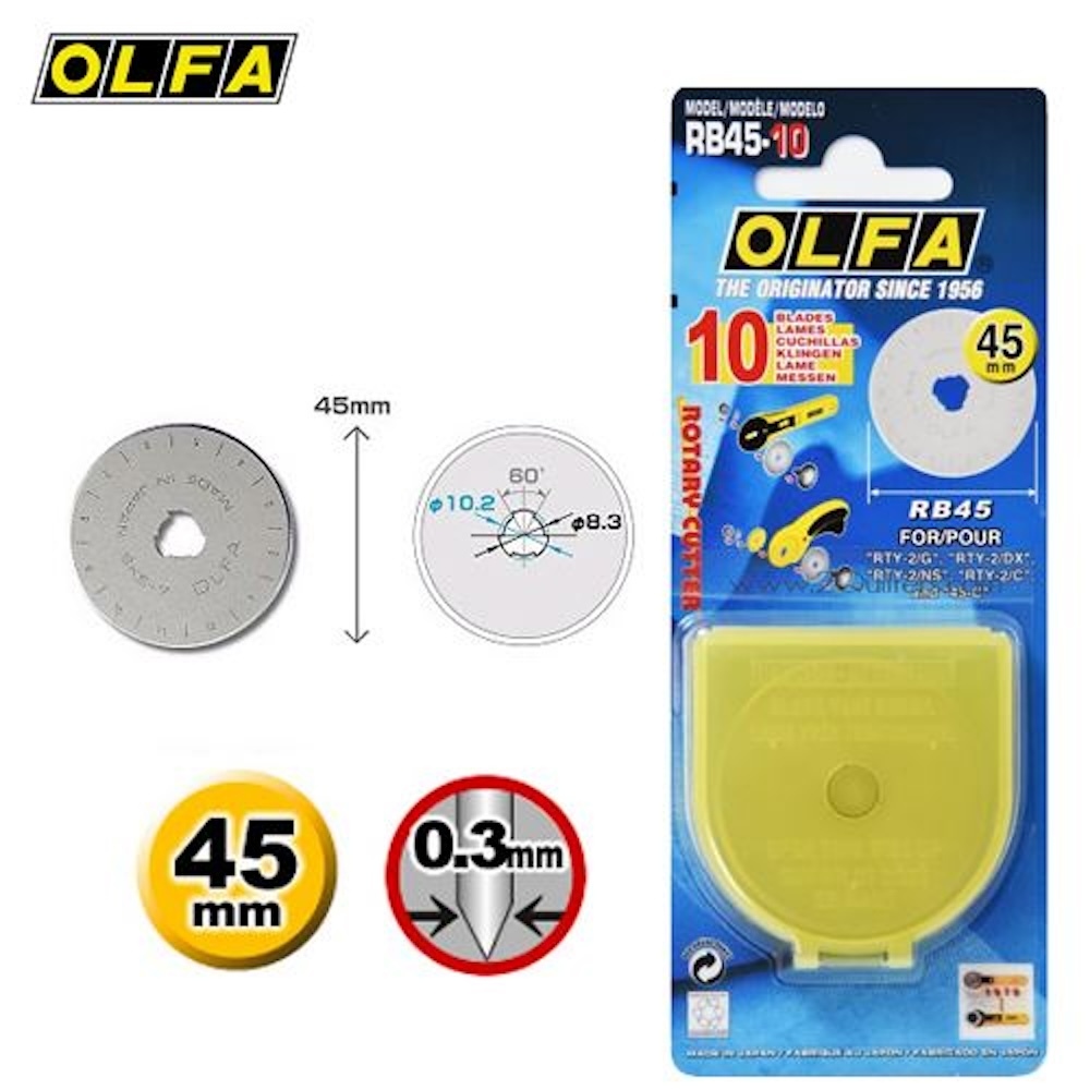 【揪是 i 文具】OLFA 裁布刀 滾輪裁布刀 圓形刀片 45mm 10入 RB45-10 | 蝦皮購物