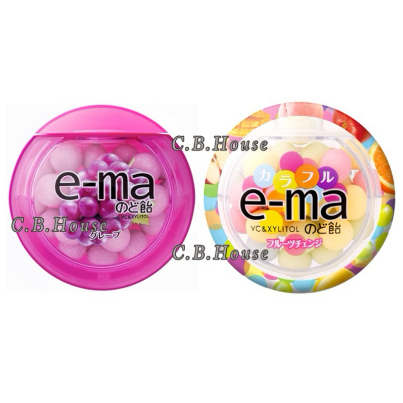 日本 UHA 味覺糖 e-ma 糖果 喉糖 綜合水果風味 葡萄風味 檸檬風味 玫瑰風味 | 蝦皮購物