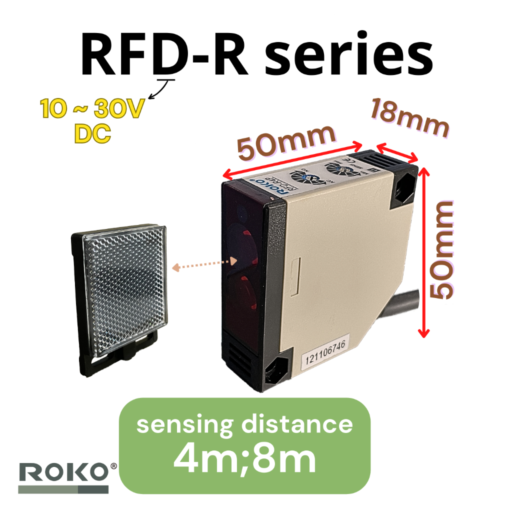 #RFD【台灣瑞科】 #ROKO 瑞科 #光電開關 #RFD-R4N #鏡片反射 #NPN NO #常開 | 蝦皮購物