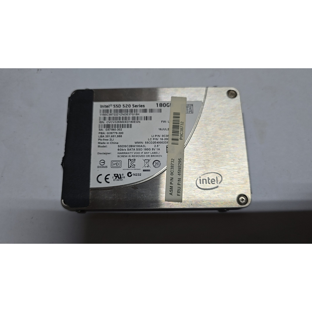 含稅 固態硬碟 intel SSD 180G 180GB 保固1個月 02H705 | 蝦皮購物