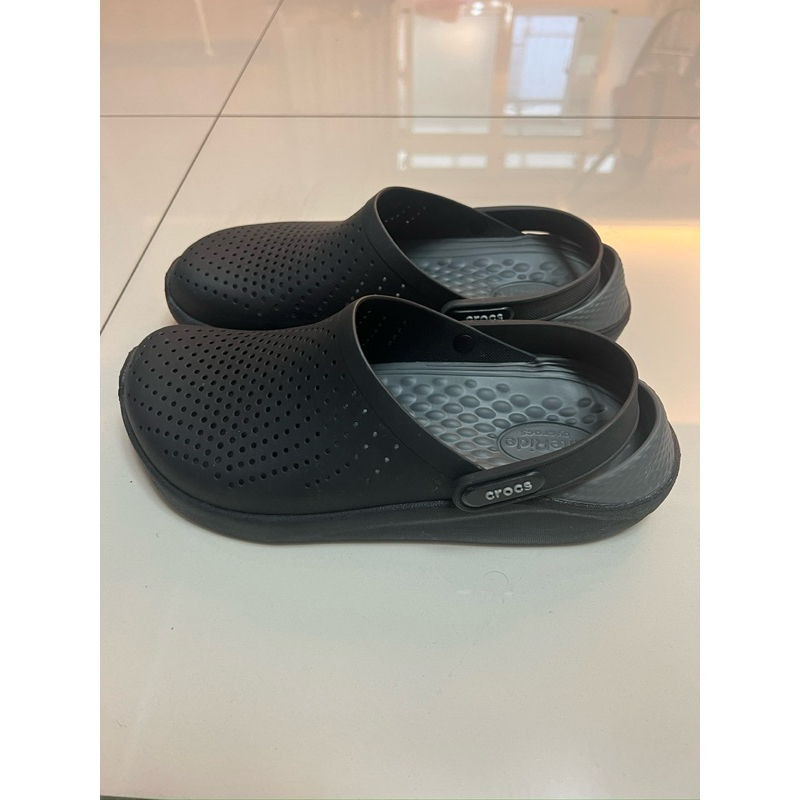 真品crocs 黑色懶人鞋 | 蝦皮購物