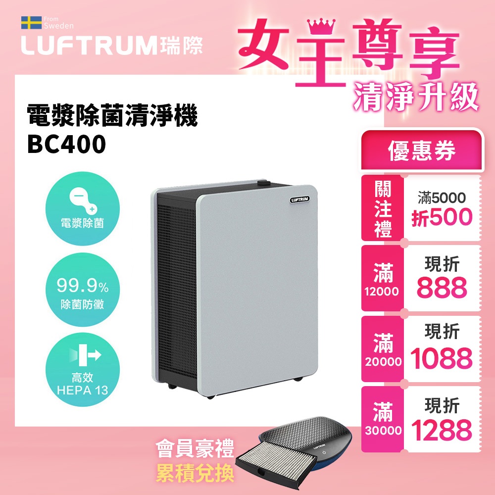LUFTRUM 瑞際 BC400電漿除菌空氣清淨機（一級能效） | 蝦皮購物