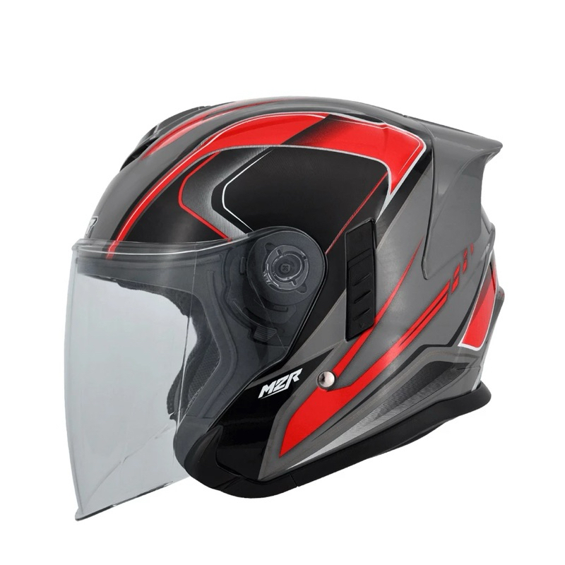 『玲阿嬤』M2R FR-2 特仕版 #15 科幻 水泥灰紅 3/4罩式 安全帽 | 蝦皮購物