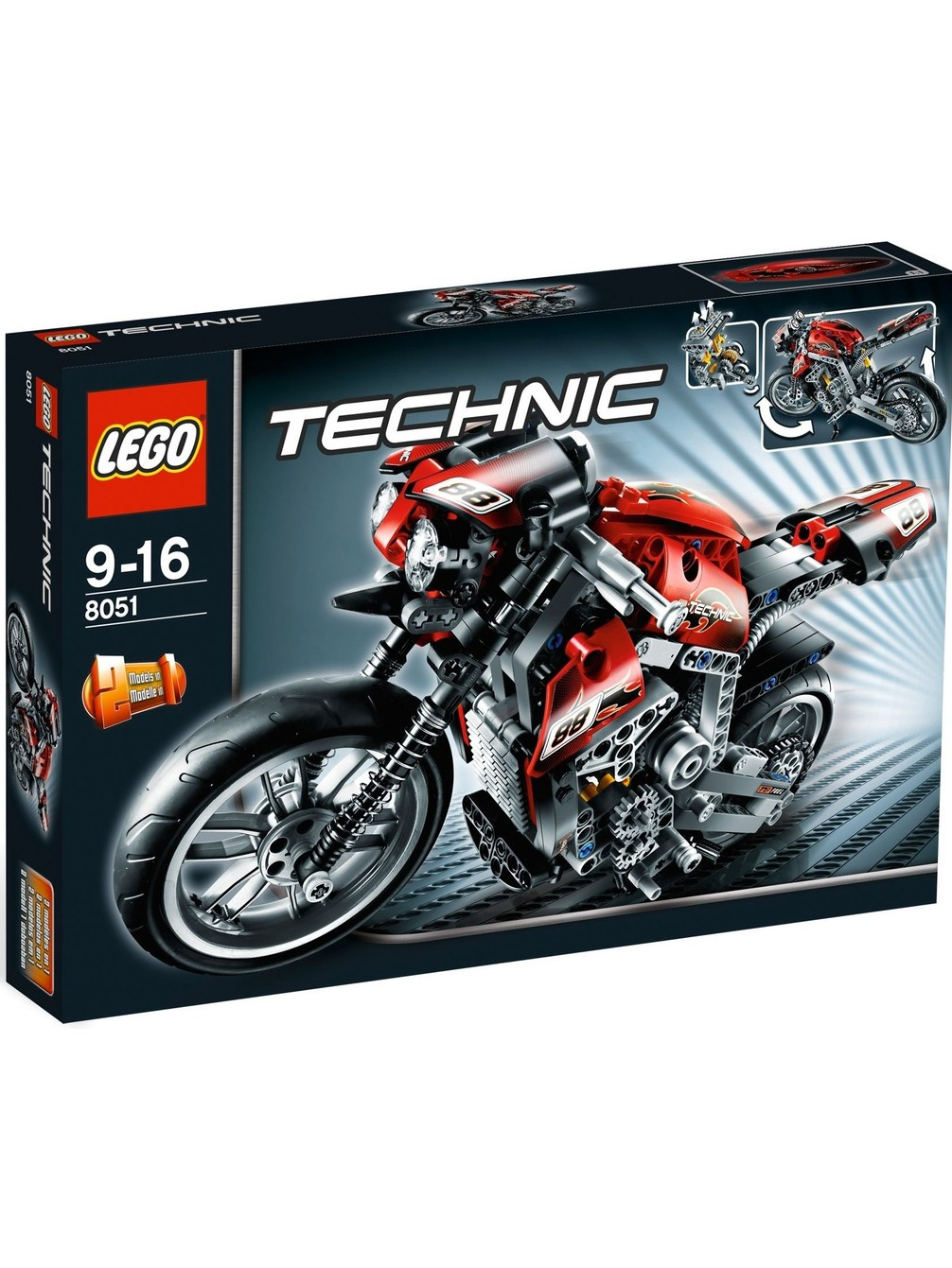 【樂富】絕版 已組 LEGO 8051 TECHNIC 科技 二合一 摩托車 Motorcycle 哈雷 重機 | 蝦皮購物