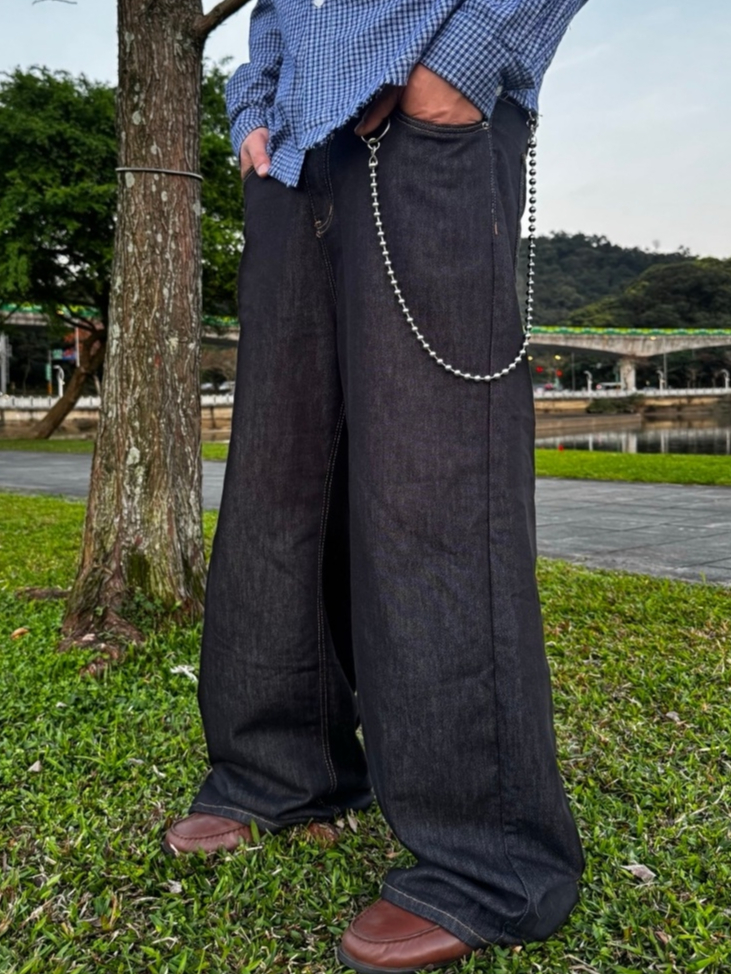 【4e3】男裝 美式 cleanfit 高級感 原色 擴腿 牛仔褲 | 蝦皮購物