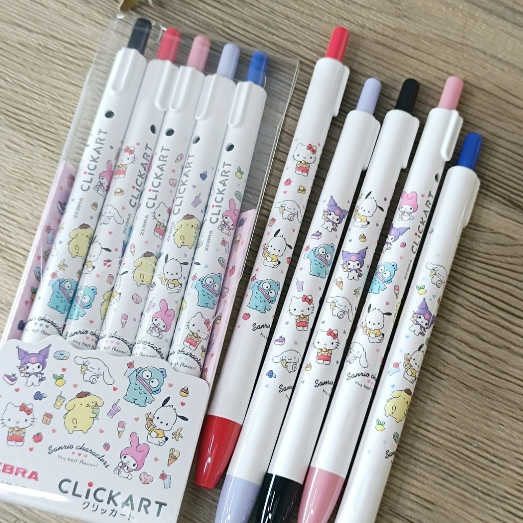 【mobisu】日本ZEBRA ．CLiCKART按壓式水性彩色筆 三麗鷗限定款 單支/5色組 共5色 | 蝦皮購物