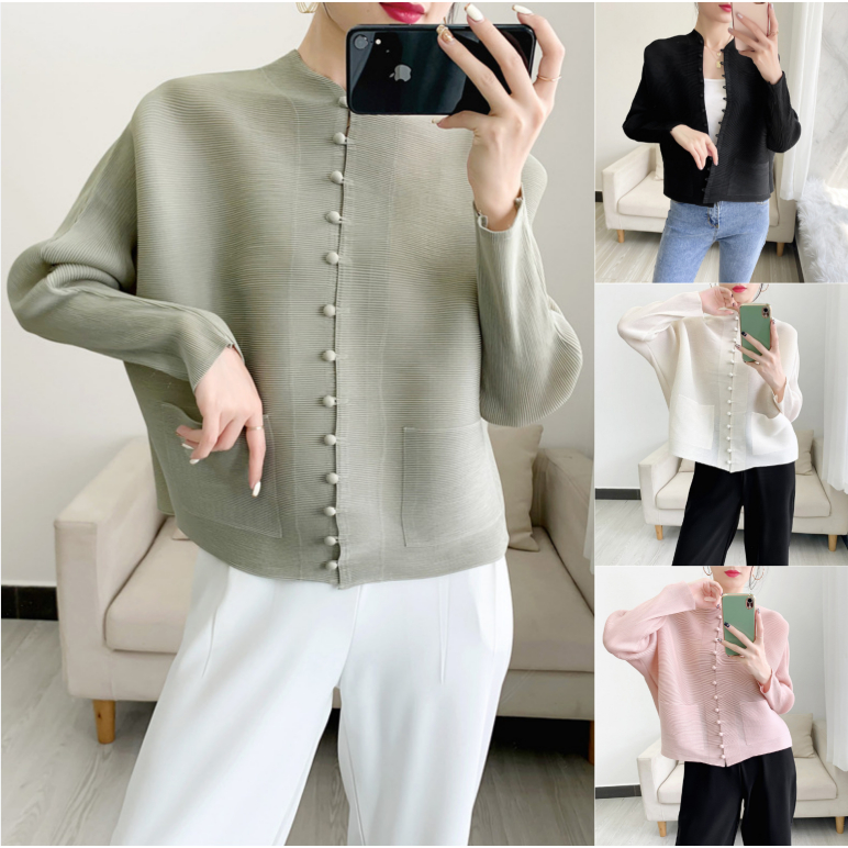 褶皺外套女 牙簽褶上衣 三宅長袖 三宅上衣 褶皺上衣 摺衣三宅 皺摺衣 折衣 摺衣 壓褶上衣 寬鬆上衣 三宅女裝 | 蝦皮購物