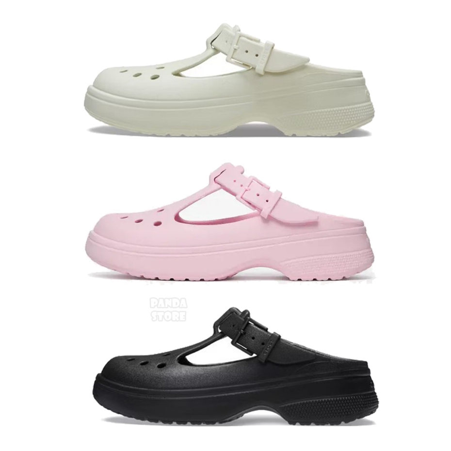胖達）CROCS 洞洞鞋 瑪莉珍 中性 涼鞋 拖鞋 210581-001 全黑 0HZ 亞麻 6ZW 粉紅 | 蝦皮購物