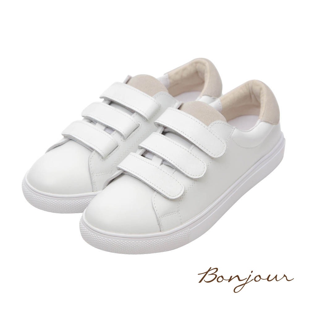 BONJOUR 穿搭不受限！3M防水真皮MIT懶人小白鞋 B0519 | 蝦皮購物