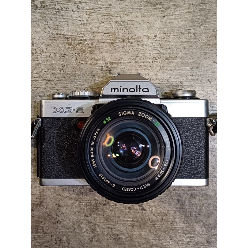 (一機一鏡) minolta XG-S 底片單眼相機 sigma 28-50mm 大光圈變焦鏡 有A檔自動快門 | 蝦皮購物