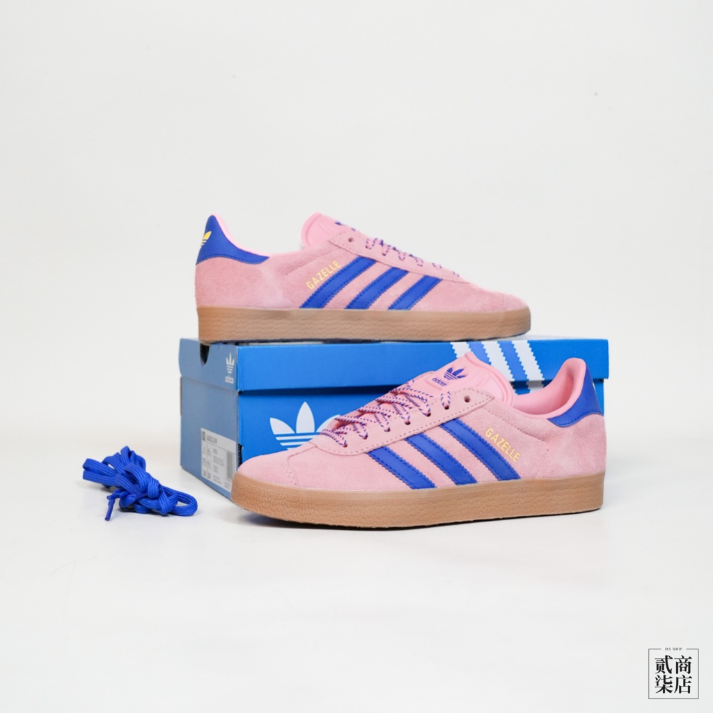 貳柒商店) ADIDAS GAZELLE W 女款 粉色 粉藍色 德訓鞋 休閒鞋 三葉草 麂皮 復古 JH7213 | 蝦皮購物