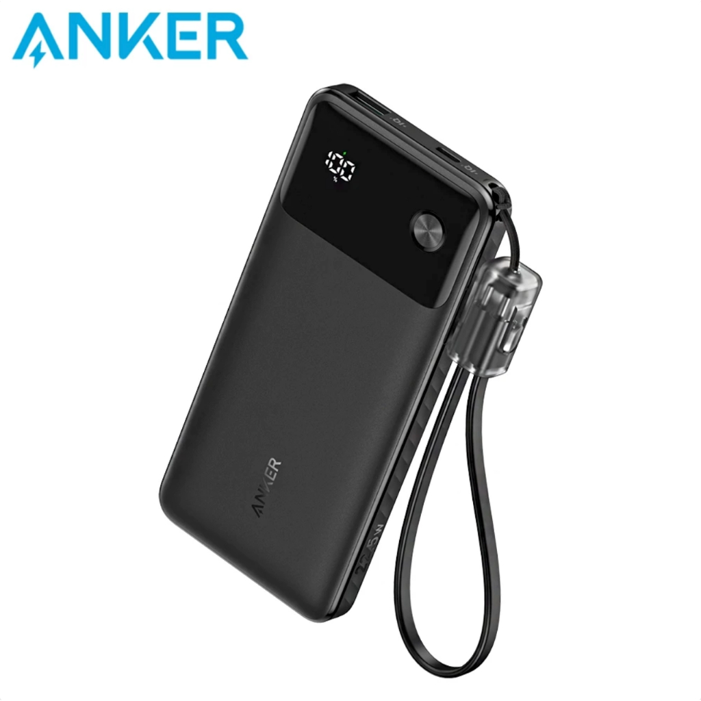 【全新現貨】ANKER 行動電源（黑色）10000mAh 22.5W 自帶線快充 A1257 | 蝦皮購物