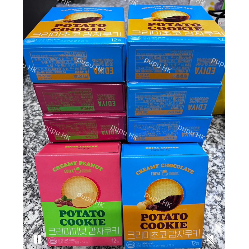 韓國EDIYA Coffee 洋芋片夾心薄餅乾12入 | 蝦皮購物