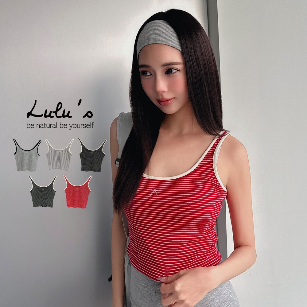 LULUS/車線蝴蝶結撞色橫紋背心5色【A01250326】250507 | 蝦皮購物