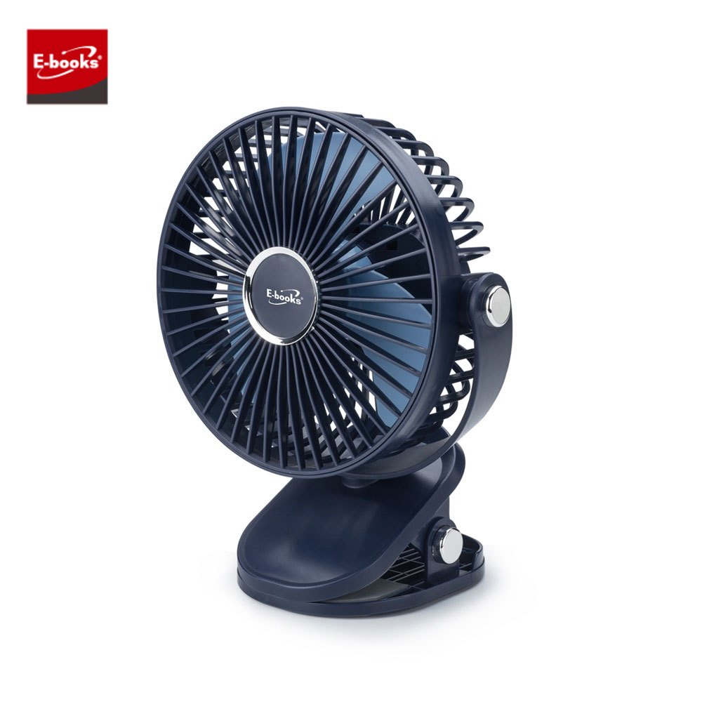 E-BOOKS K44 五段風速360度旋轉LED充電夾式風扇 | 蝦皮購物