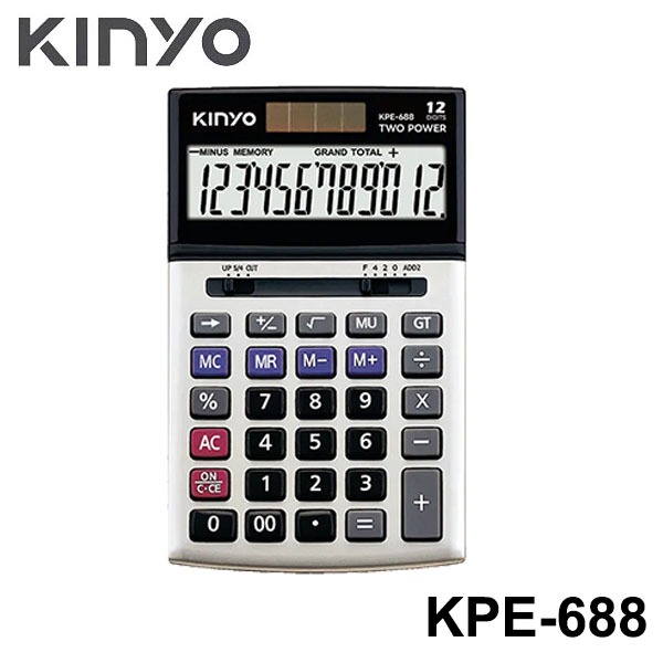 【MR3C】含稅附發票 KINYO 金葉 KPE-688 12位元 3段可調式螢幕計算機 | 蝦皮購物