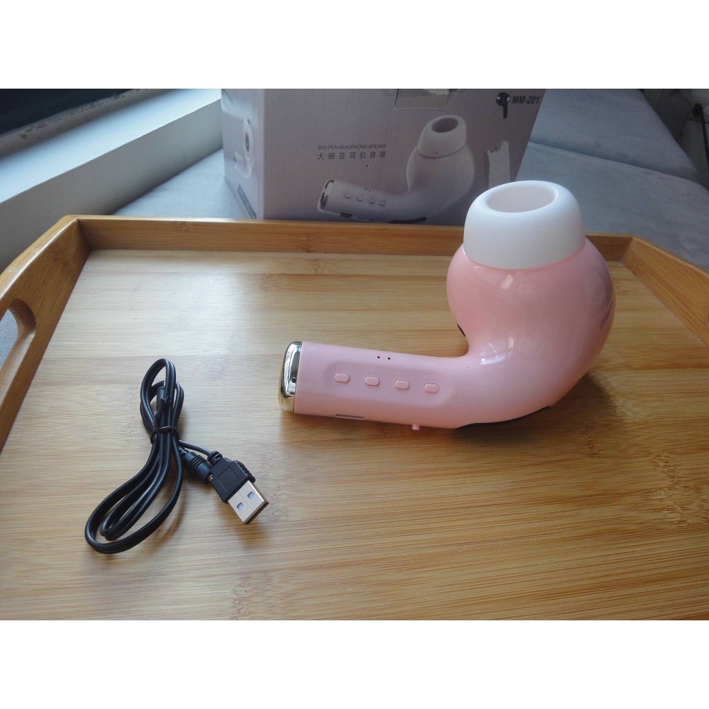 全新 大豌豆耳機粉色無線藍芽音箱 MK201 便攜式 戶外 練舞 烤肉 旅遊 實用 | 蝦皮購物