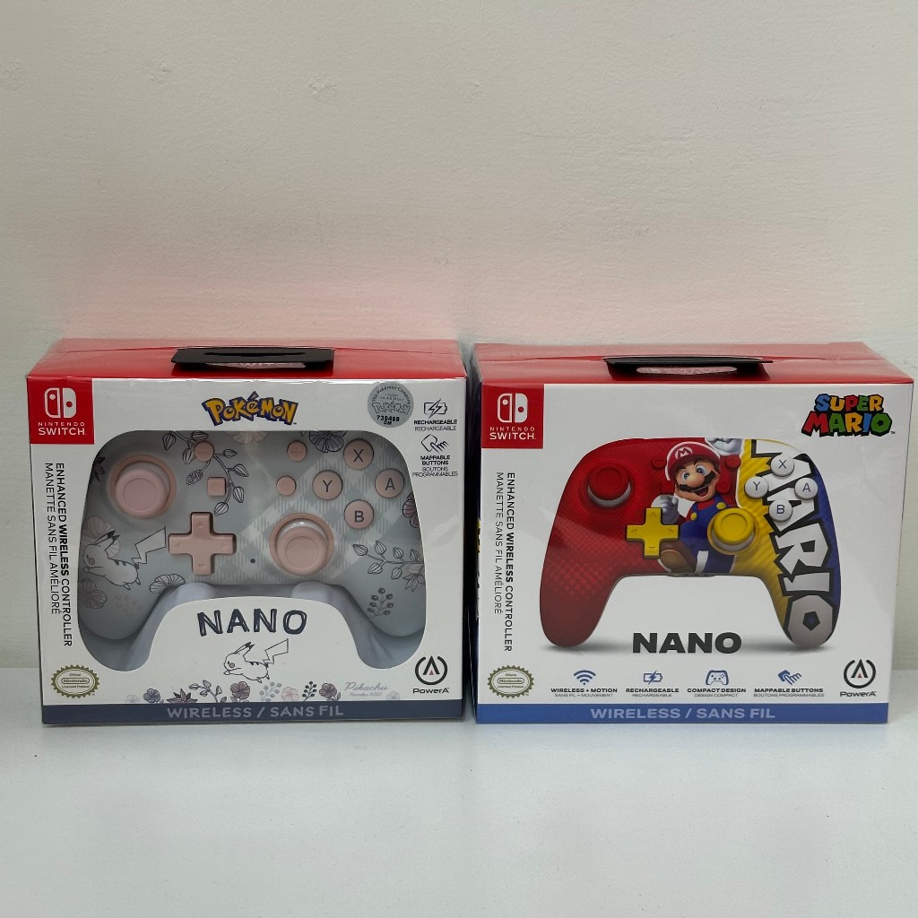 【點擊再折】現貨 NS Switch / PC PowerA 藍芽無線遊戲手把 NANO 限量款 皮卡丘 瑪利歐 控制器 | 蝦皮購物