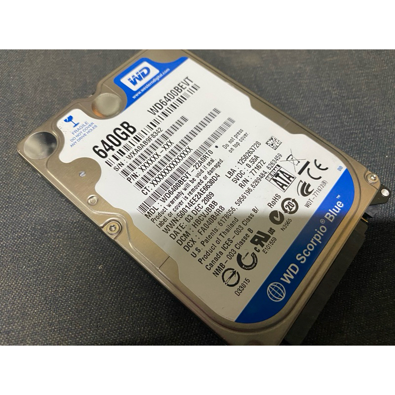 二手良品，WD，640G，2.5吋硬碟 | 蝦皮購物