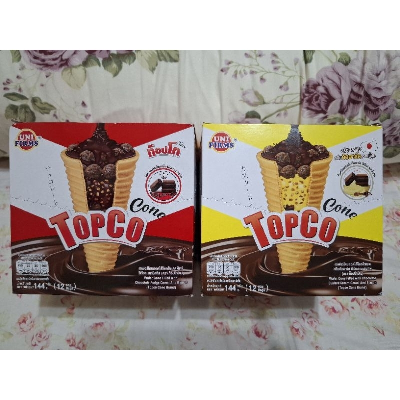 全新商品 泰國 Topco 甜筒餅乾 卡士達味/巧克力味 ☆奶素 單支入12g 有效日期2025.08.22 現貨 | 蝦皮購物
