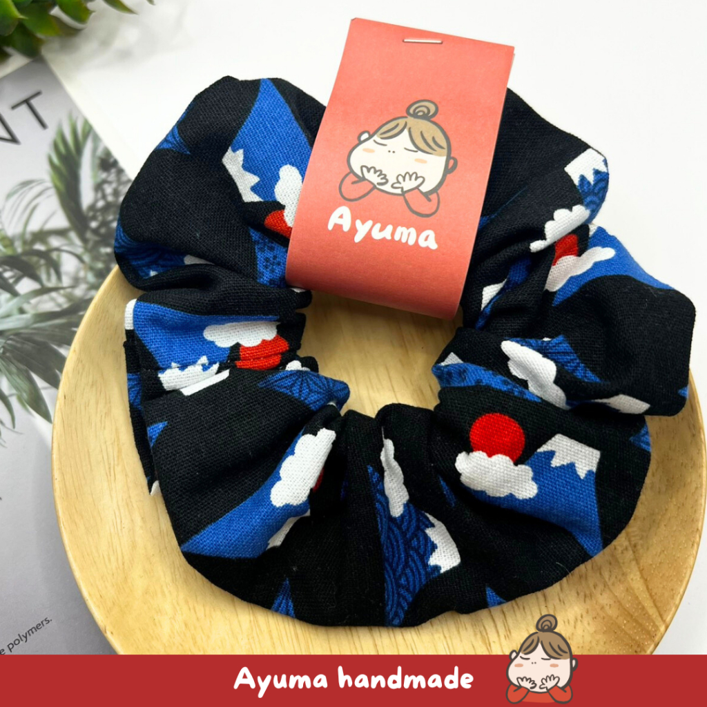 Ayuma 日本富士山 厚棉麻 布藝手作髮圈 高彈髮圈 台灣製 | 蝦皮購物